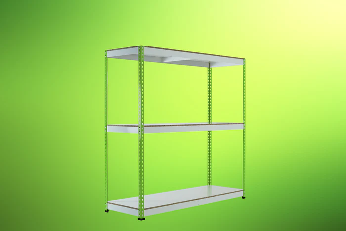 Lime Green Rivet Long Span Shelving - Monarch Shelving