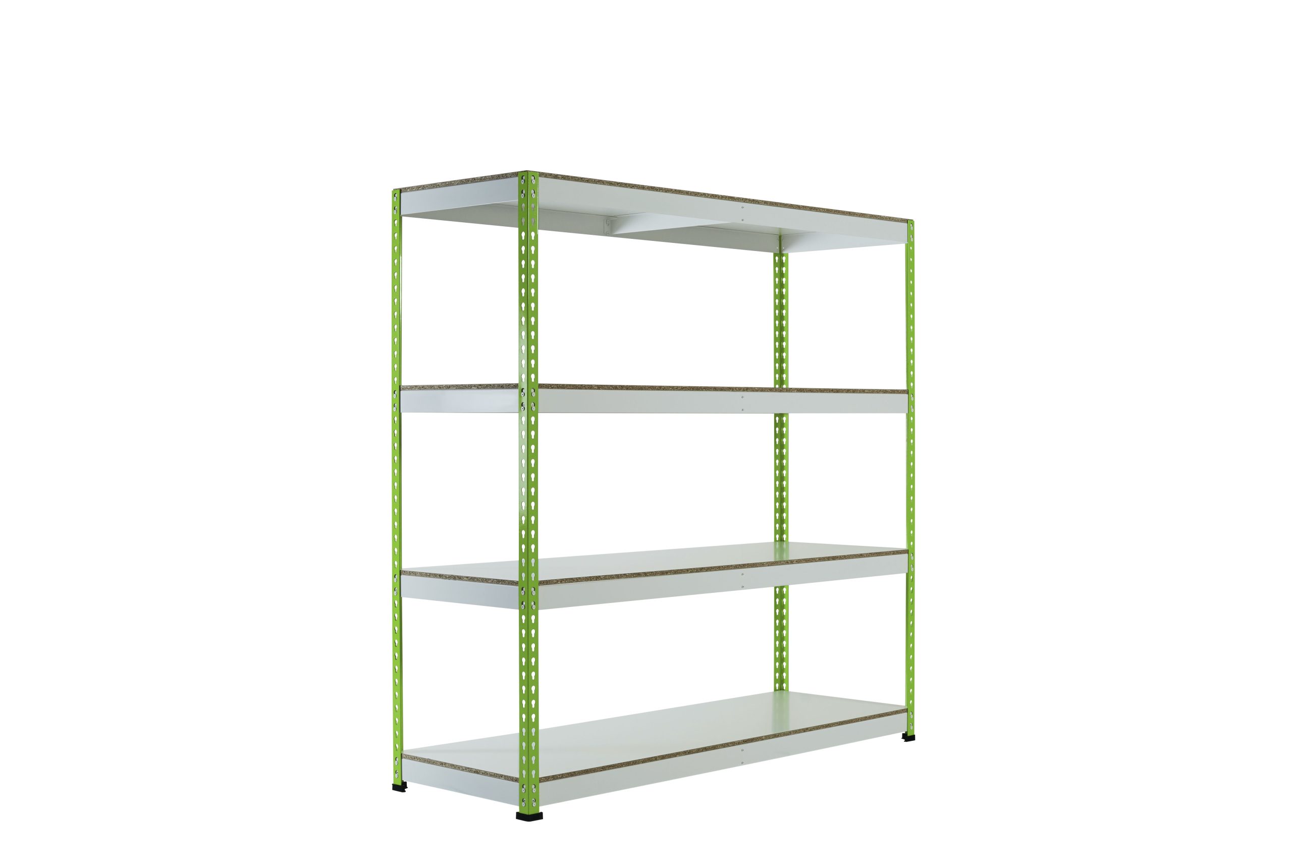 Lime Green Rivet Long Span Shelving - Monarch Shelving