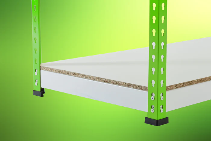 Lime Green Rivet Long Span Shelving - Monarch Shelving