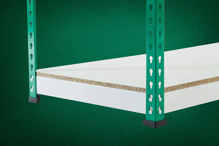 Green Rivet Long Span Shelving - Monarch Shelving