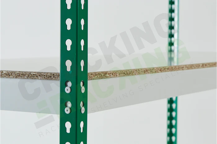 Green Rivet Long Span Shelving - Monarch Shelving
